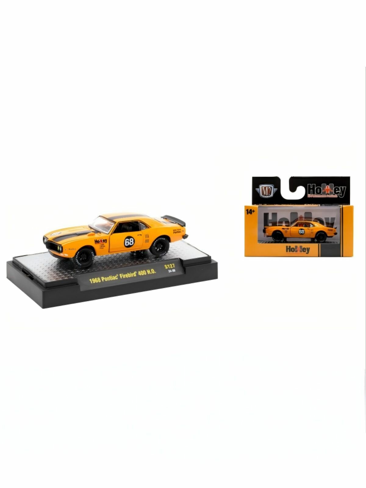 Машинка M2 Machines 1/64 1968 Pontiac Firebird 400 H.0. Orange S127 24-50 Die-cast Alloy Car Model Collection Toy Gift