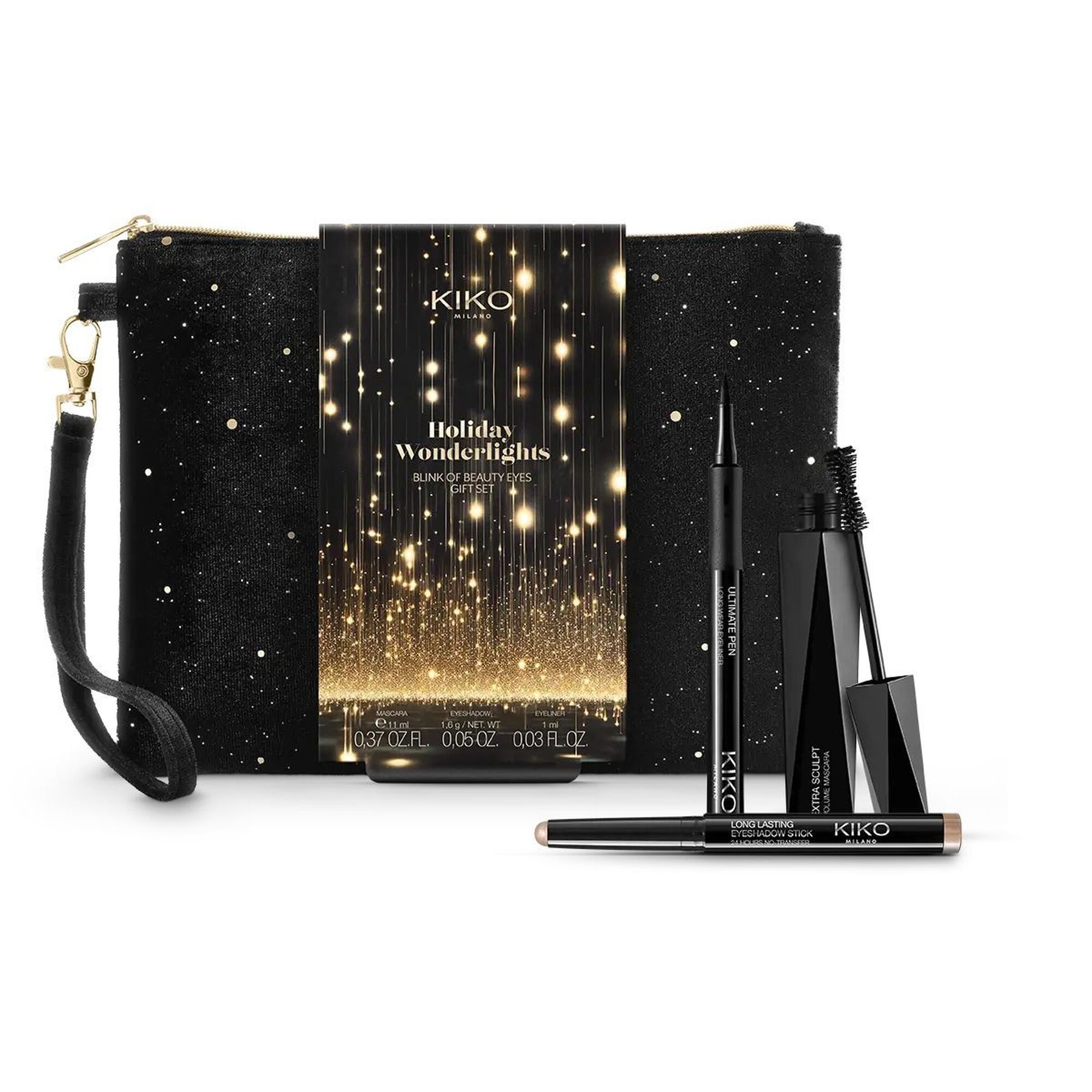 KIKO Holiday wonderlights blink of beauty eyes gift set Набор косметики с косметичкой