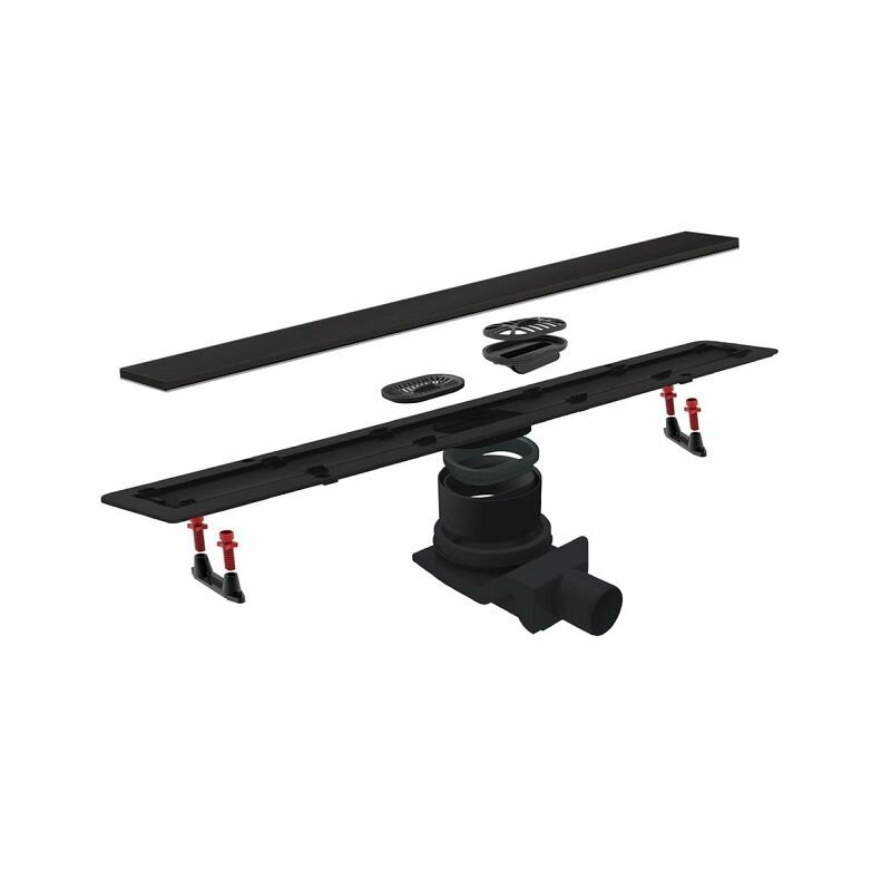 Душевой лоток линейный трап Pestan Confluo Frameless Line 650 Black Glass 13701204 (2х сторонняя решетка)