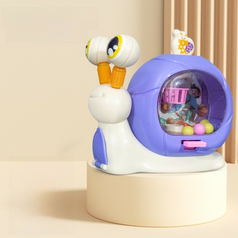 Kids manual snail shooting game plastic puzzle toy for handeye coordination and fun blue