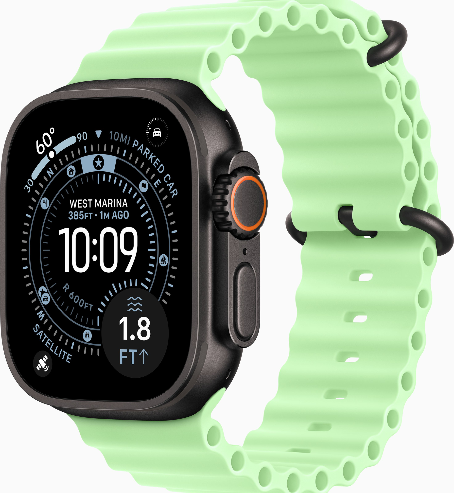 Умные часы Apple Watch Series Ultra 3, 49 мм, GPS+Cellular, Black/Neon Green Ocean Band
