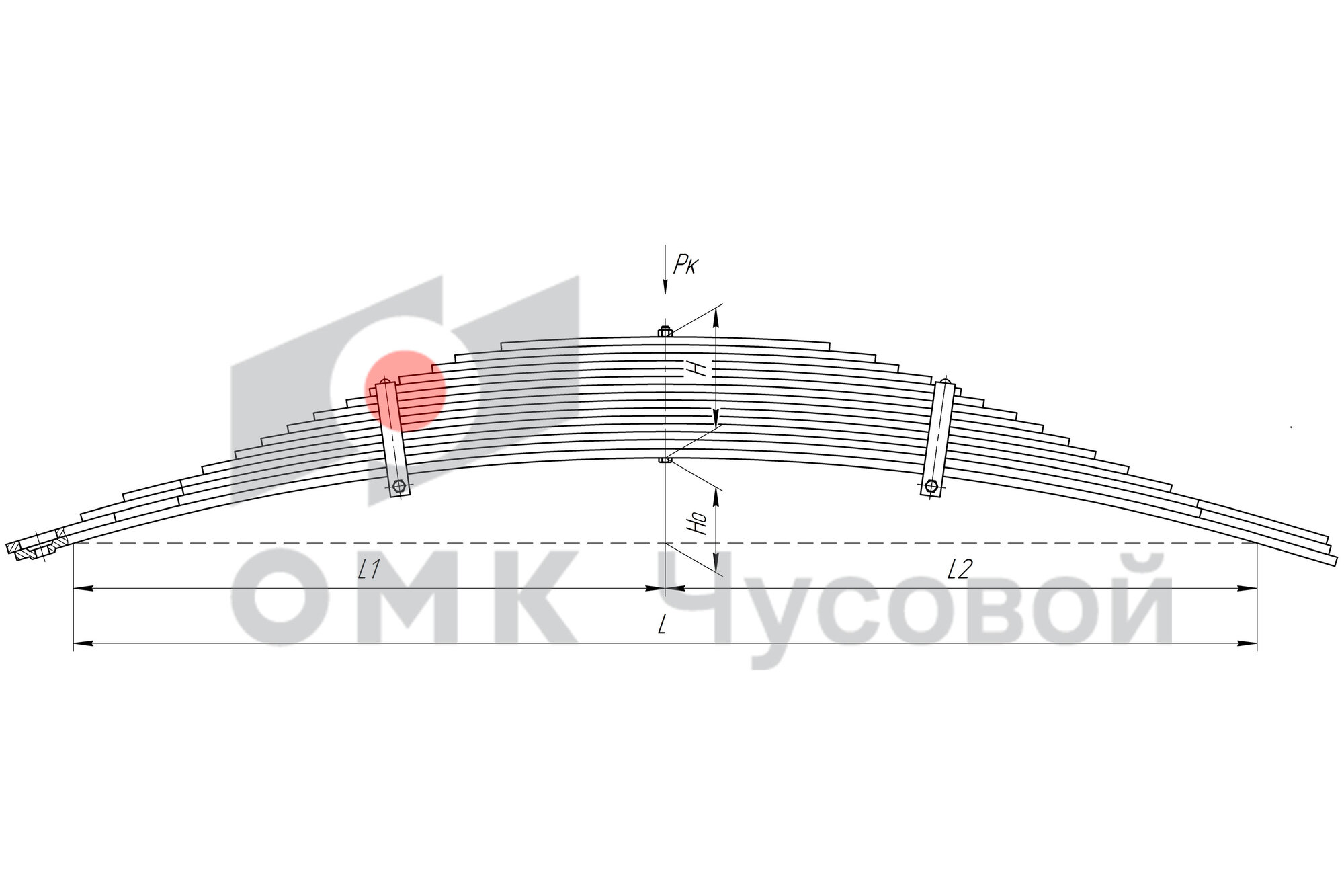 Рессора задняя для МАЗ 5550 15 листов