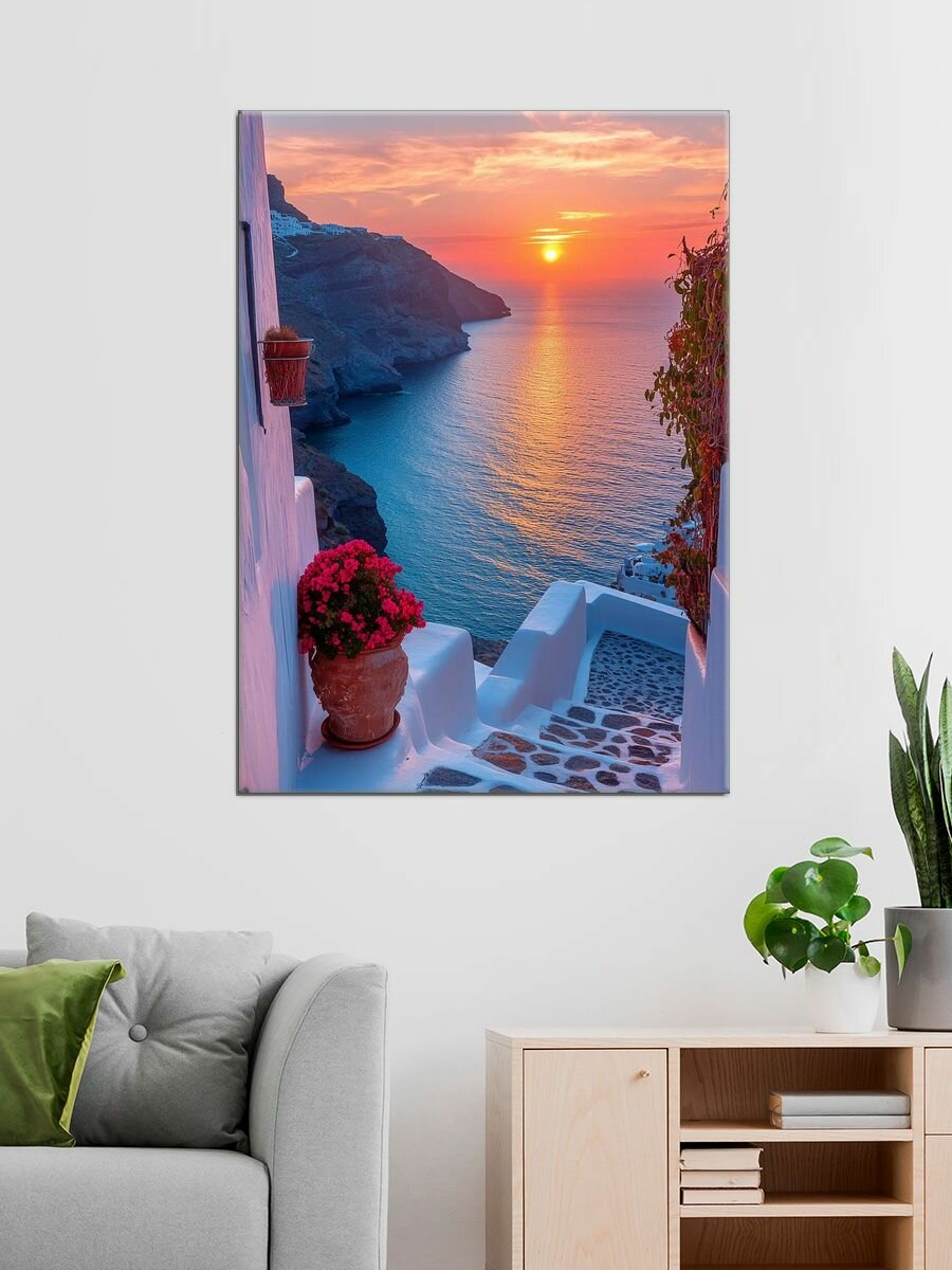 Картина на стену "Море Санторини", 50х70 см