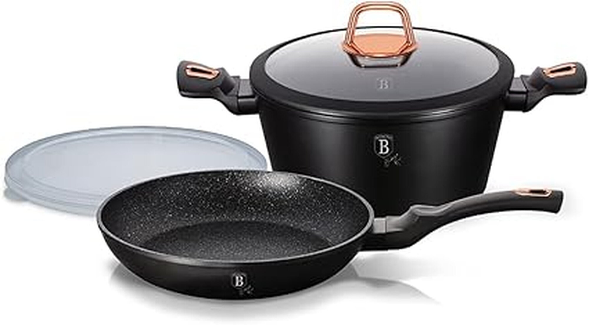 Набор посуды Berlinger Haus Black Rose из 4 предметов, из алюминия, цвет черный, BH/7741T