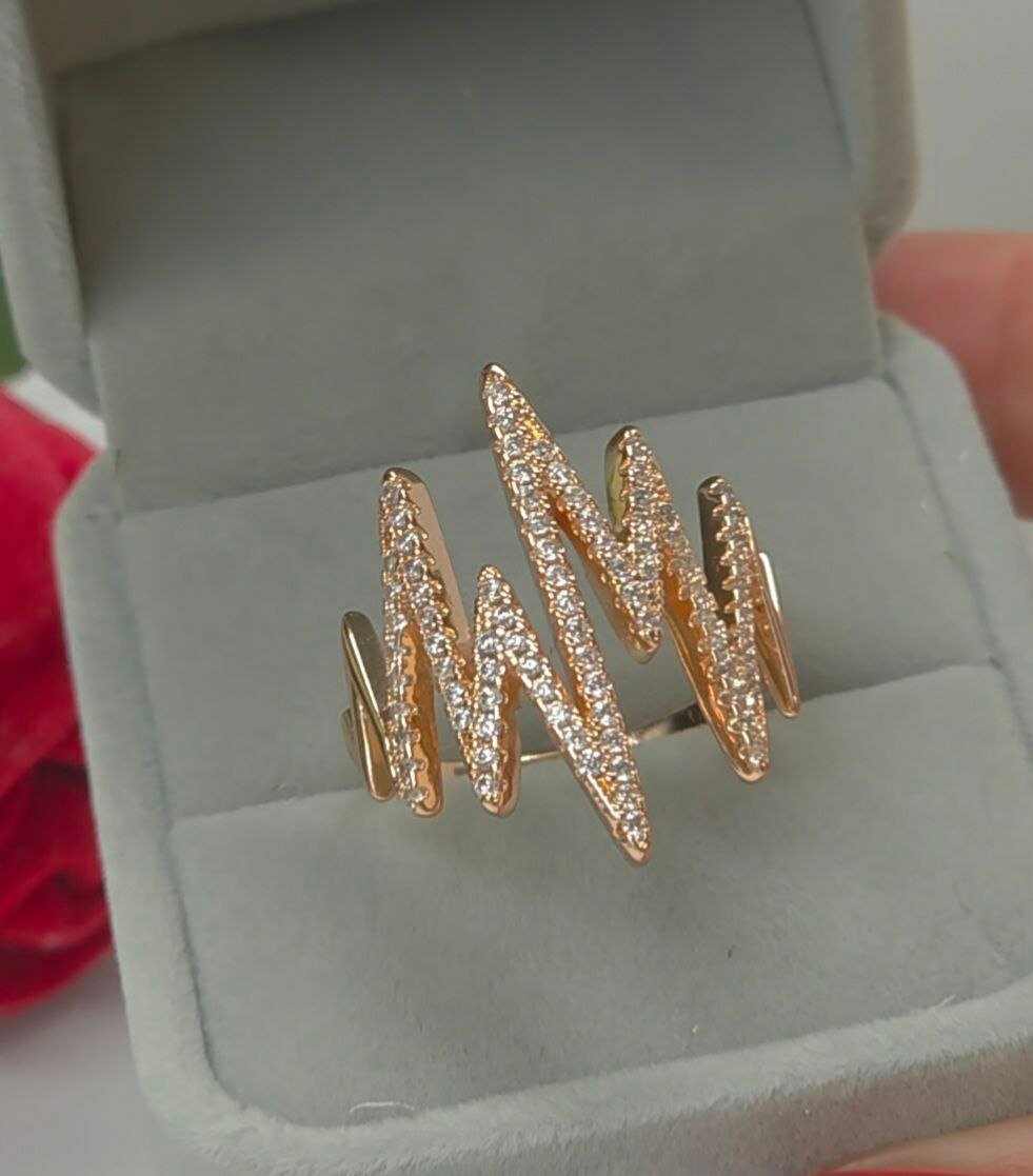 Кольцо переплетенное, фианит