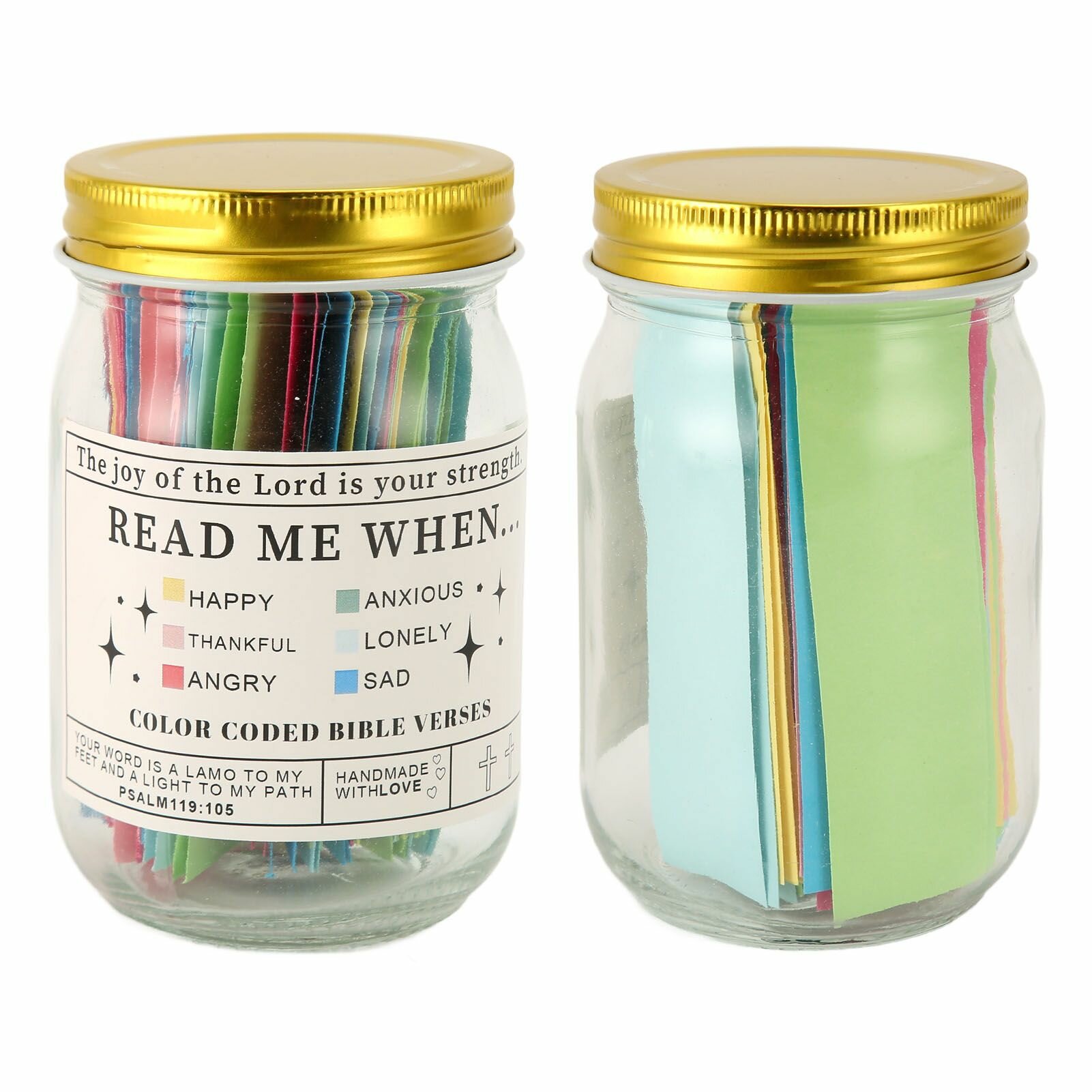 Карточки с библейскими стихами в банке из 6 цветов: прочные бумажные, разные эмоции и чувства, для церемоний, вечеринок и игр, 60 штук