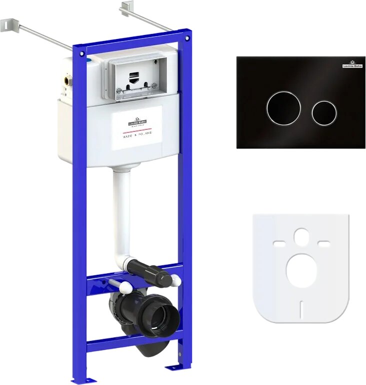 Инсталляция с кнопкой Lavinia Boho RelFix 77020024 42, 5 см, крепление к стене/к полу, кнопка для унитаза хром, глянцевая