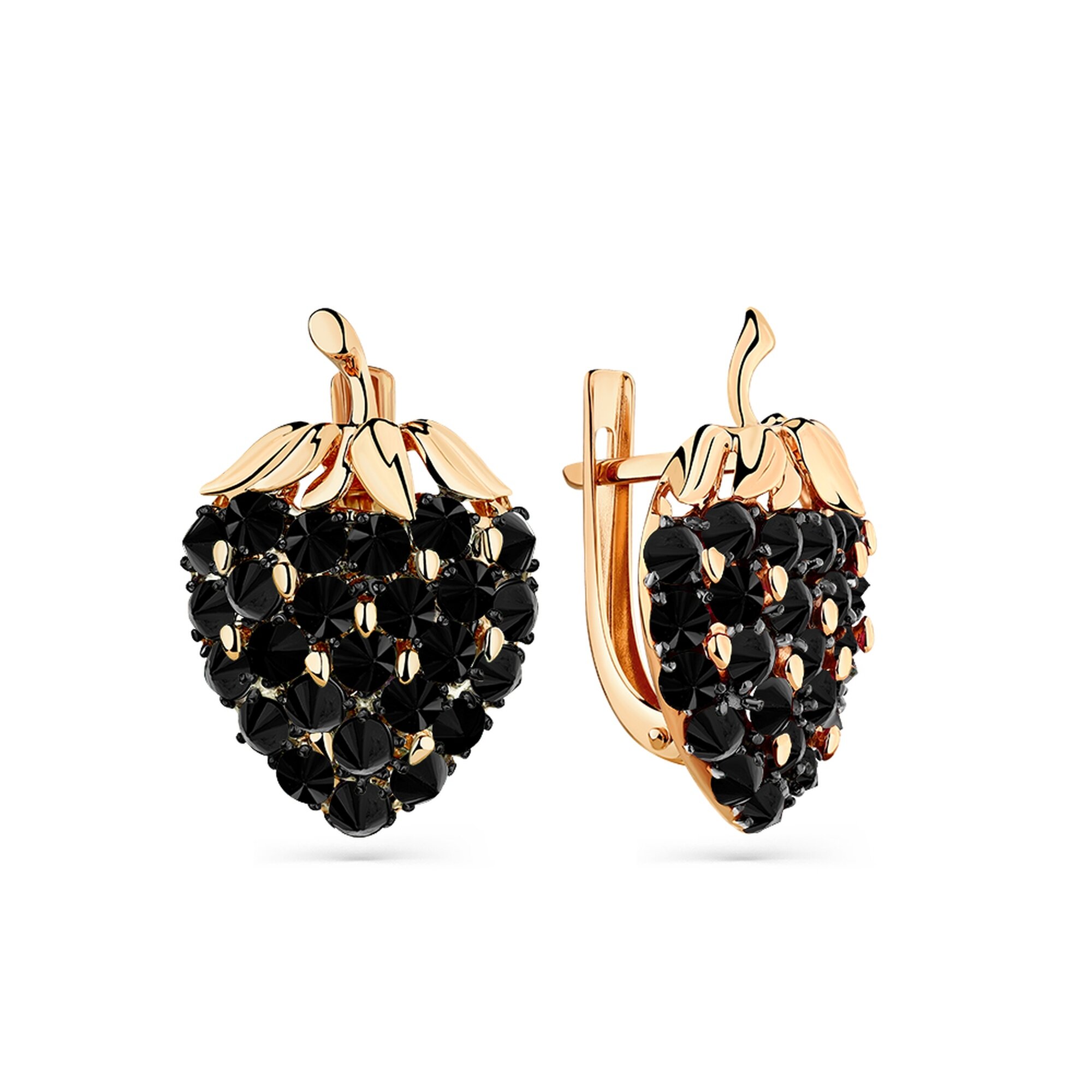 Серьги, красное золото, 585 проба, шпинель