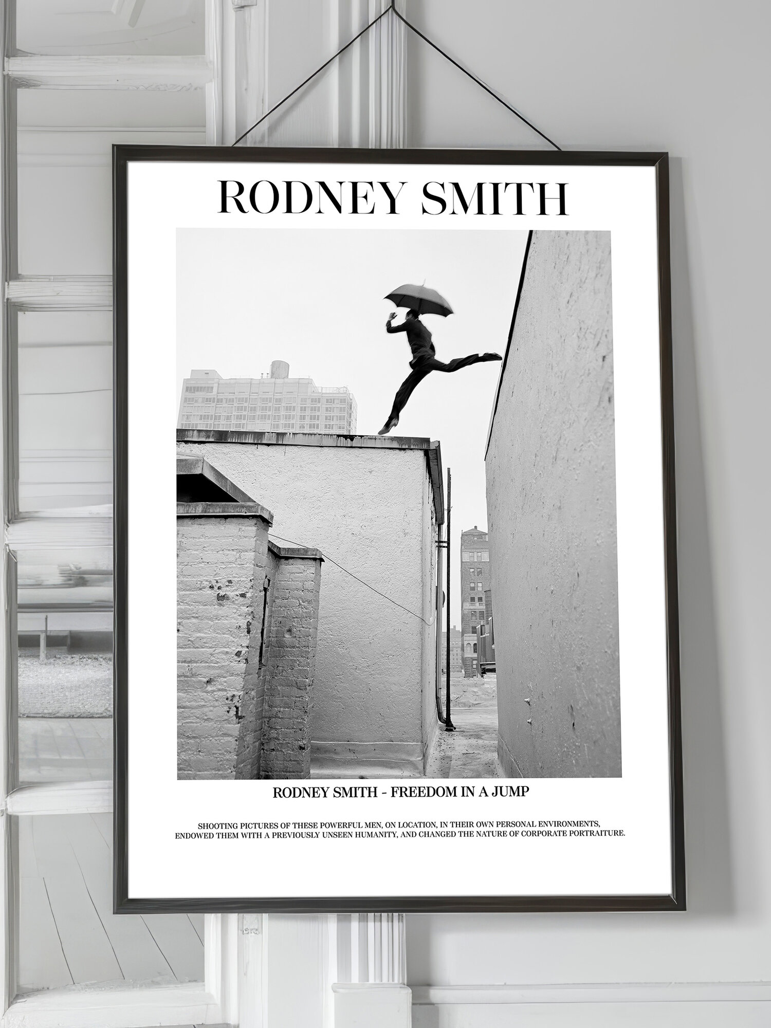 Постер Родни Смит - Прыжок, 40х50, фотография для интерьера Casa Paterna черно-белый