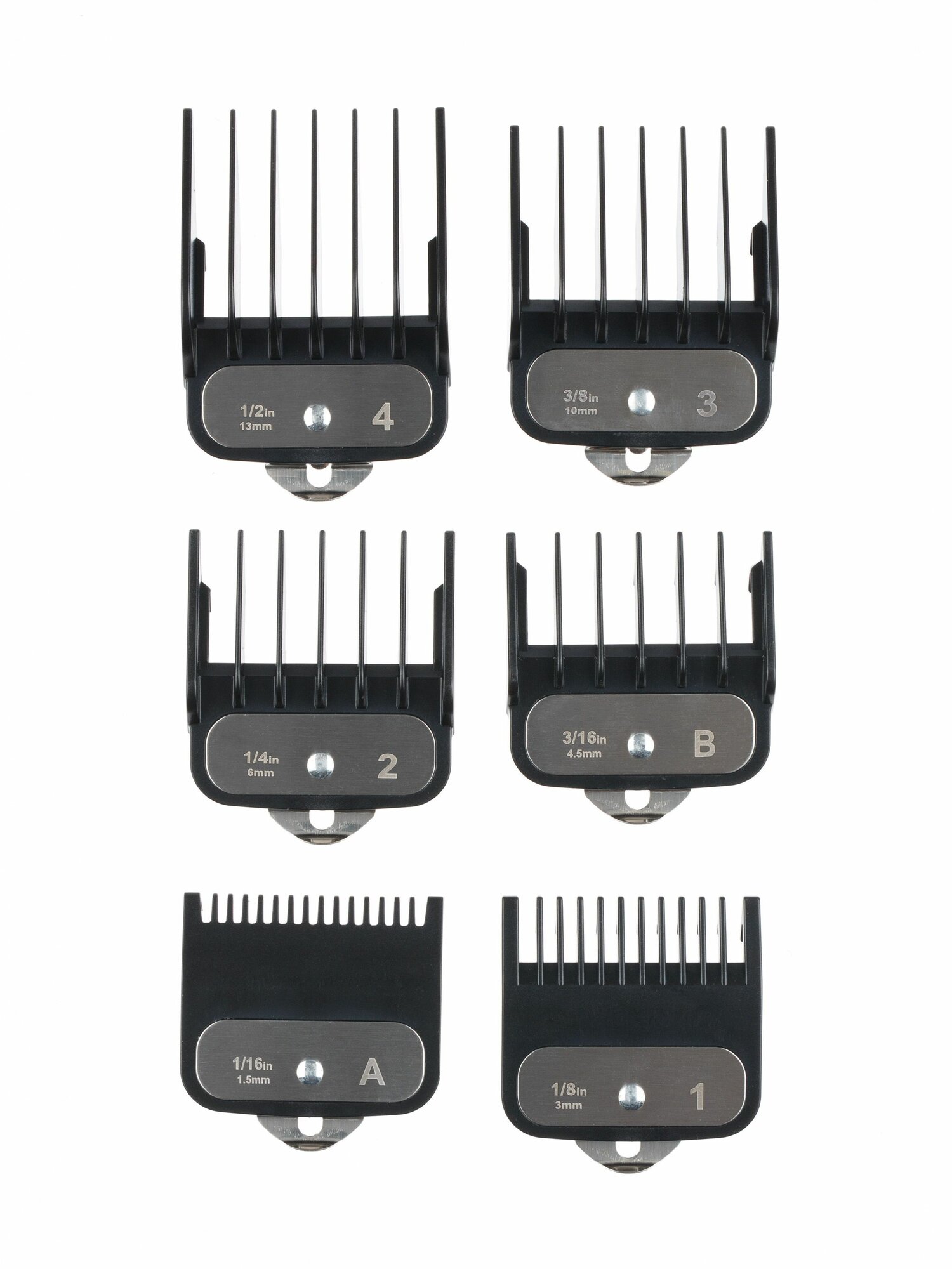 Насадки для машинки для стрижки волос DEWAL Pro 03-080 SPLASH, 6 шт, черные