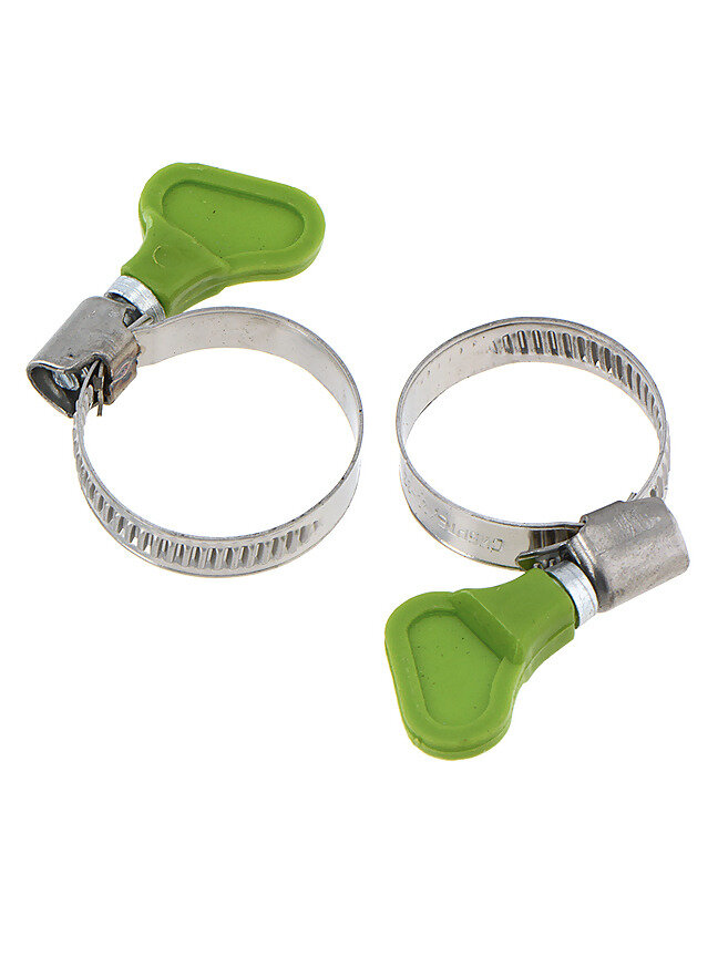 Хомуты металл. элемент крепление с формой ключа 20-32 мм, 2 шт, Сибртех