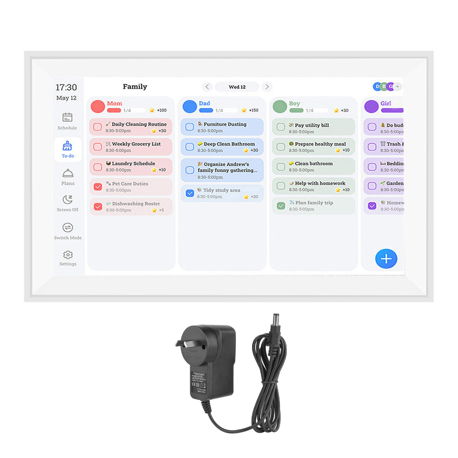 15,6-дюймовый интеллектуальный цифровой календарь, 1080P, Full HD, интерактивный сенсорный экран, цифровой календарь и планировщик, вилка AU, 100–240 В