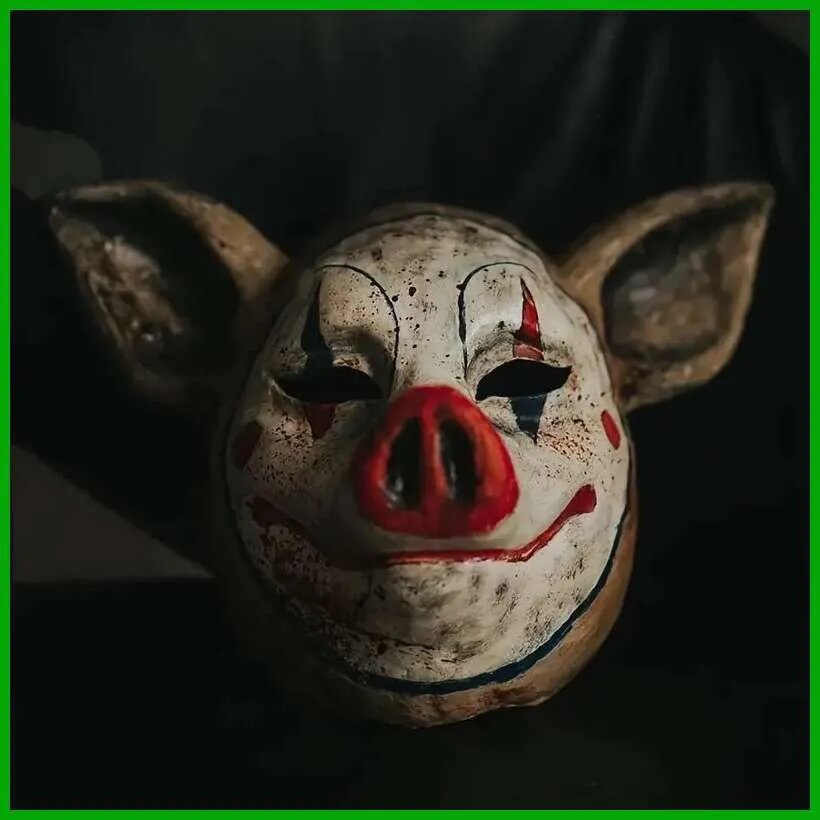 Маска для мотоциклиста «Свинья-клоун», состаренный дизайн, подходит для Хэллоуина, 1 шт