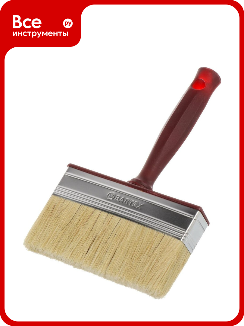 Кисть макловица BARTEX Евро 30x140 мм, натуральная щетина, 44 мм, рукоятка пластик 134174, пластиковый,