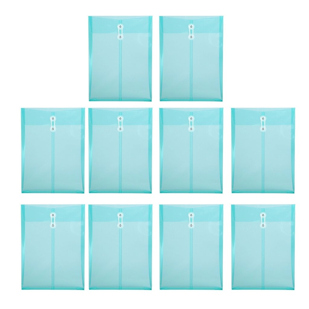 10шт Конвертов Юридического Размера с Завязкой на Шнурке Расширяемые Пакеты Для Файлов Сумка-Органайзер Для Файлов С Верхней Загрузкой