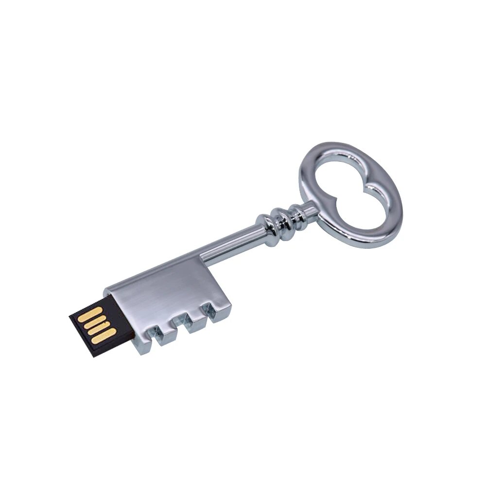 Металлический USB флеш-накопитель KFHIREW 64 ГБ Серый, 4 ГБ, Серебряный, Silver
