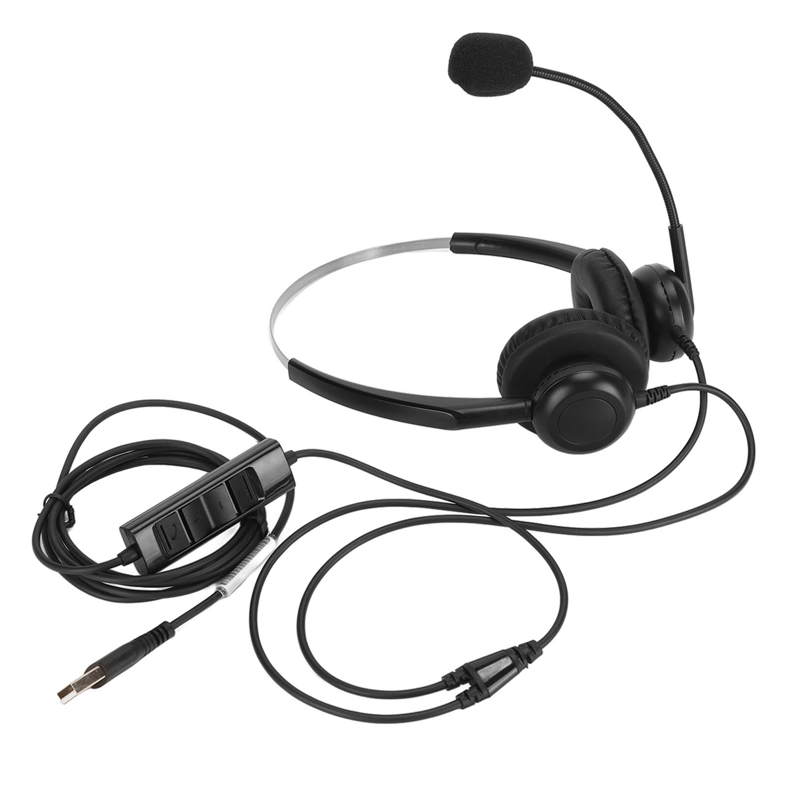 Проводная деловая гарнитура с технологией шумоподавления и микрофоном для офиса и колл-центра