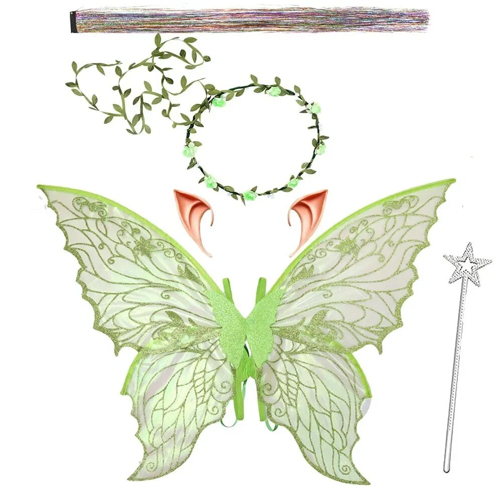 Крылья феи органза Изумрудный, Green