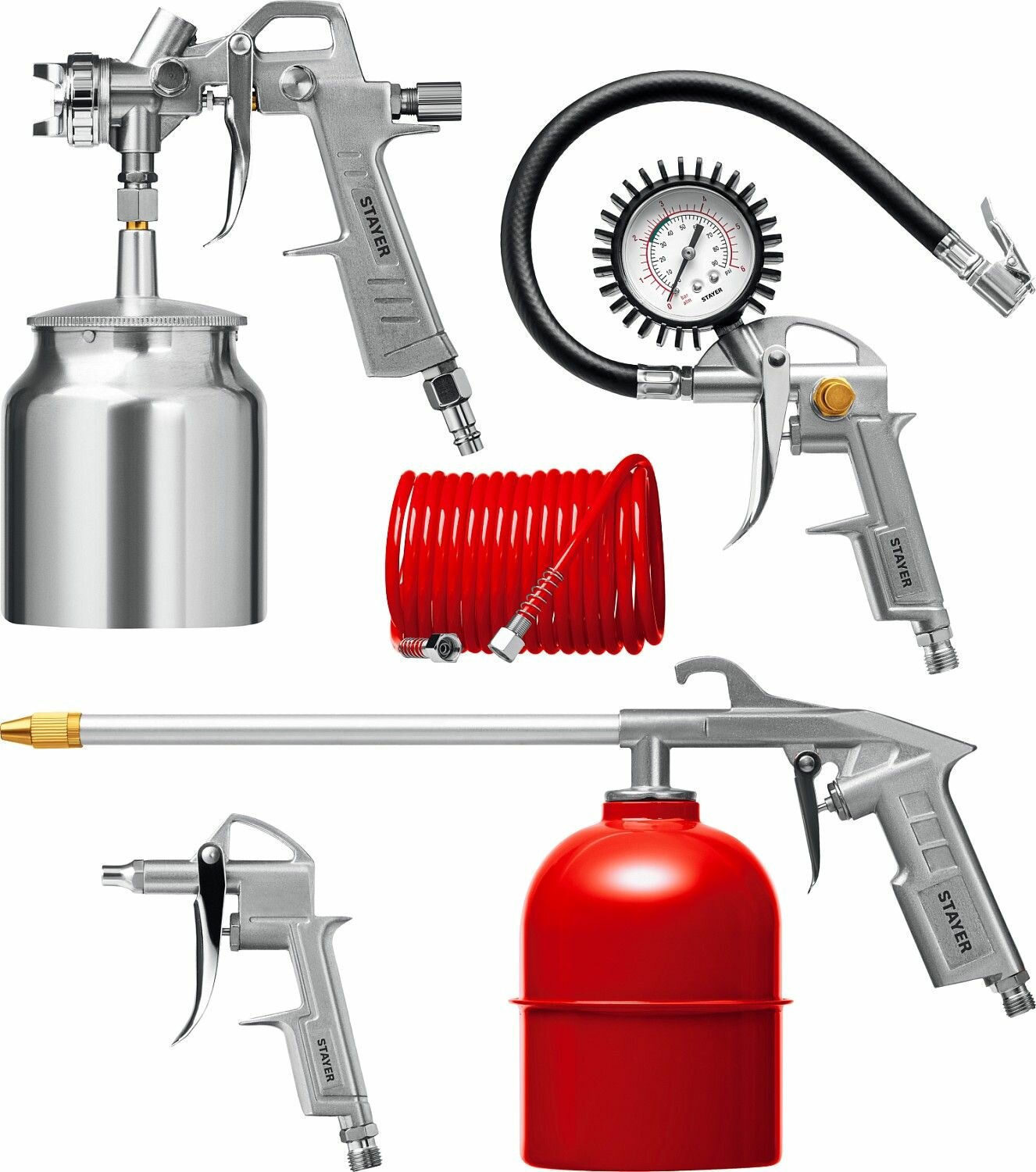 Универсальный набор пневмоинструмента STAYER ORION-5S, 5 предметов, нижний бачок 06487-H5_z01