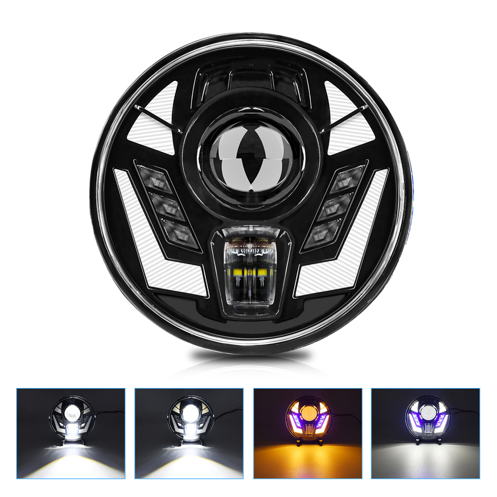 7-дюймовые светодиодные фары для автомобилей Jeep, Chevy, Ford, Land Rover, водонепроницаемая, 4 режима освещения, высокая яркость, IP67