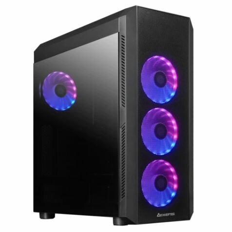 Компьютерный корпус Chieftec Scorpion 4 (GL-04B-OP) черный - Mid Tower, Micro-ATX, Mini-ITX, Standard-ATX, USB 2.0 Type-A