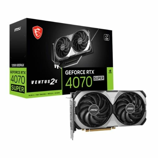 Видеокарта MSI GeForce RTX 4070 SUPER VENTUS 2X 12G (RTX 4070 SUPER 12G VENTUS 2X) - PCI-E 4.0 x16, 12 ГБ, GDDR6X, 192 бит, DisplayPort, HDMI, GPU 2490 МГц