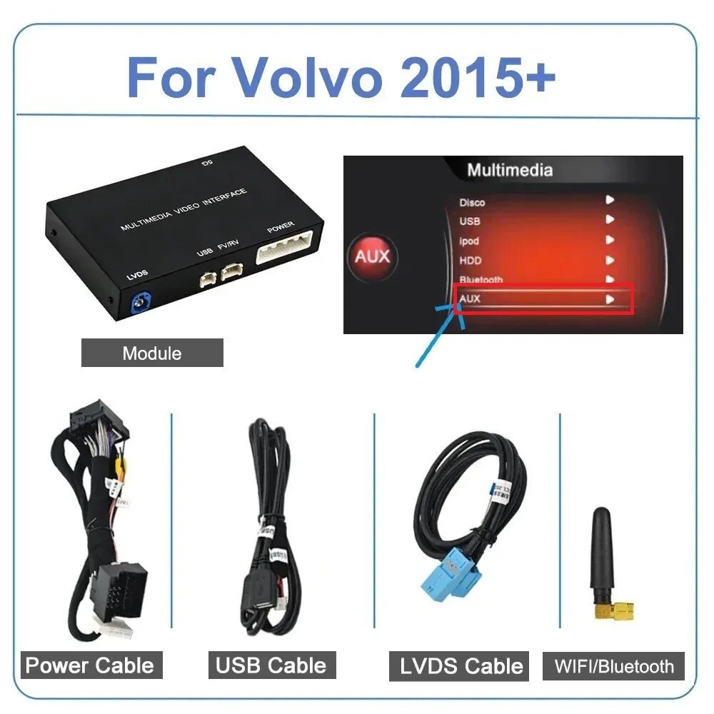 Беспроводной модуль Apple Carplay Android Auto для Volvo XC60 XC70 S60 S80 V60 V70 V40 2015-2018 автомобильный декодер volvo with AUX