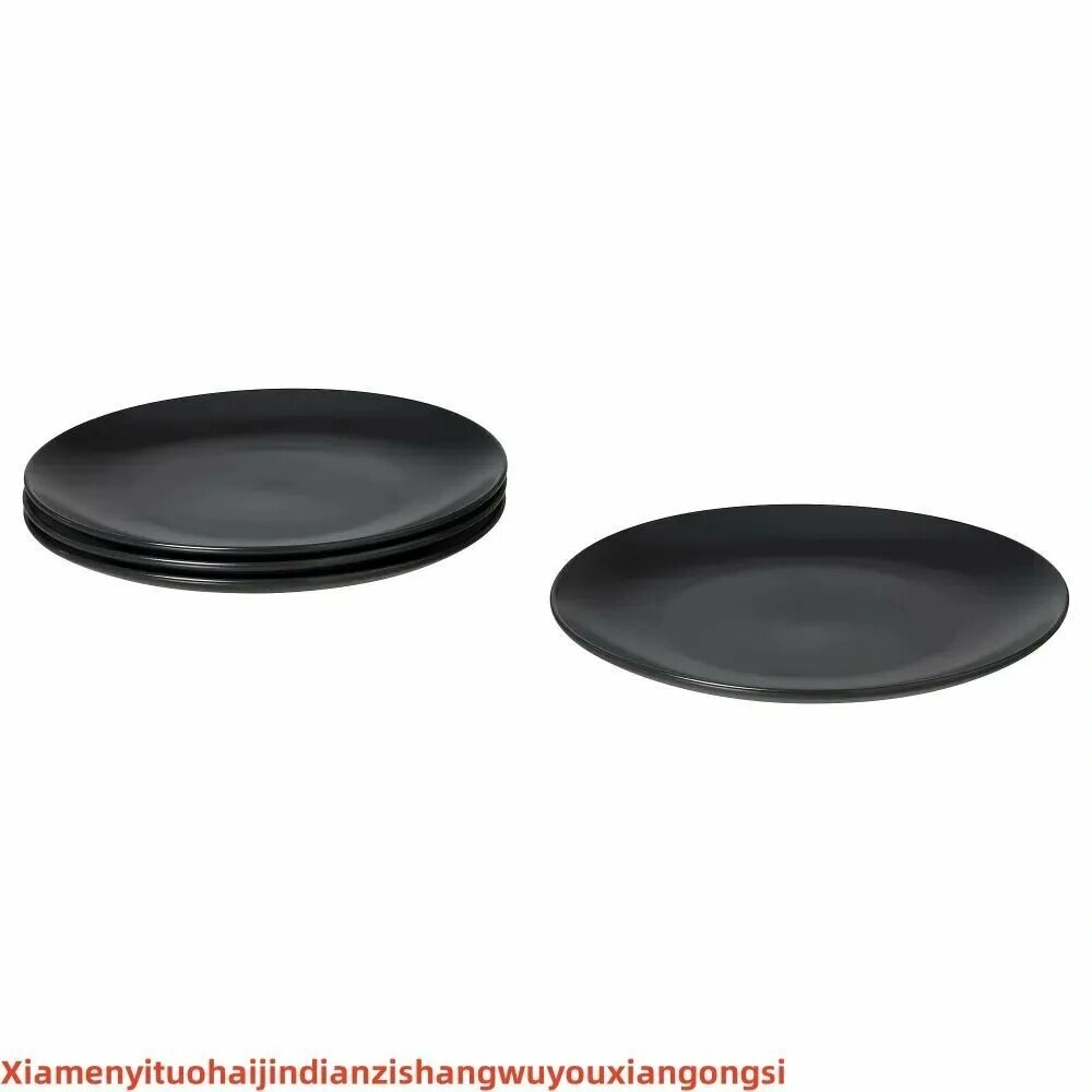 IKEA Набор тарелок "FARGKLAR" 26 см 4 шт черный