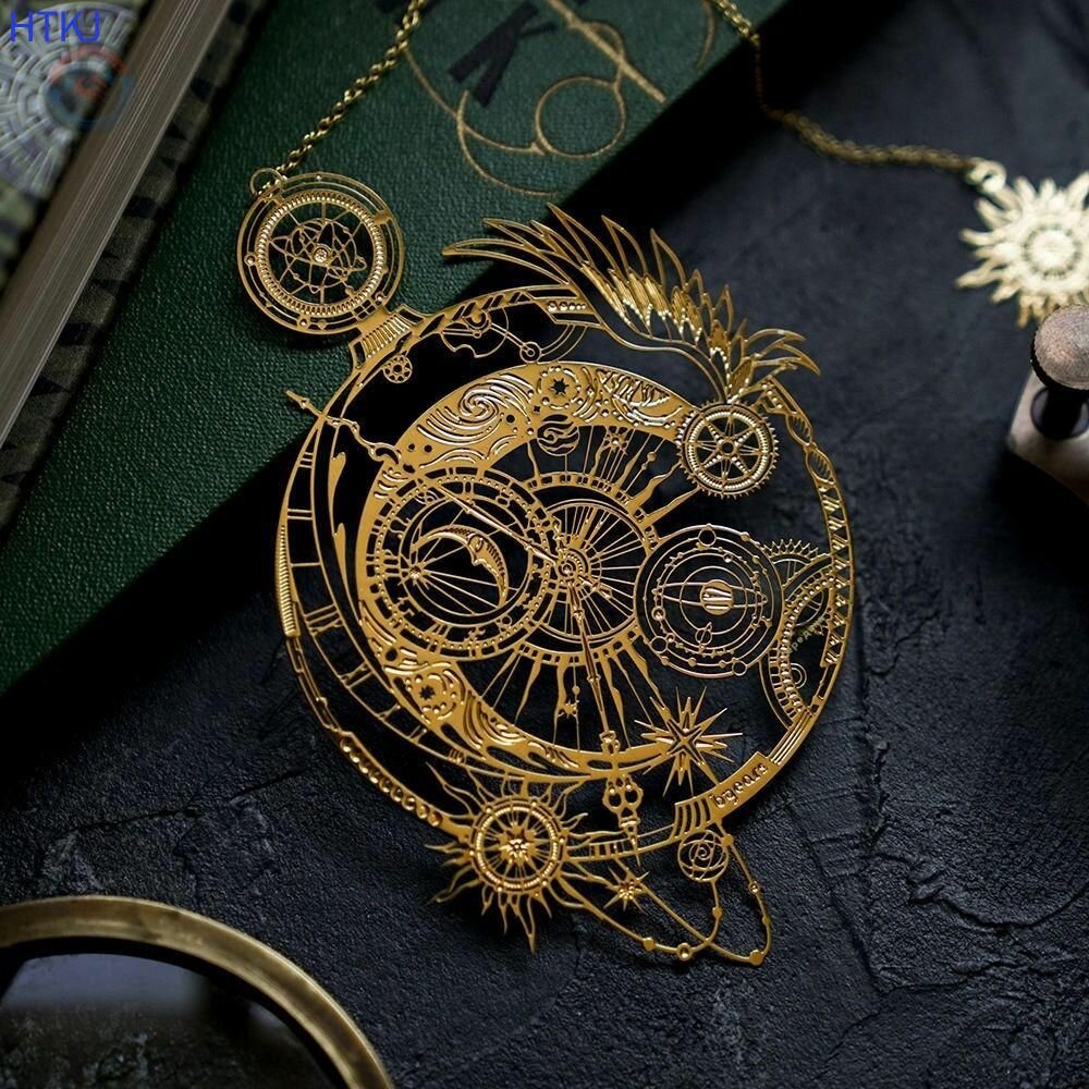Металлическая закладка Time из латуни с уникальным дизайном для книголюбов и студентов, 110x75 мм