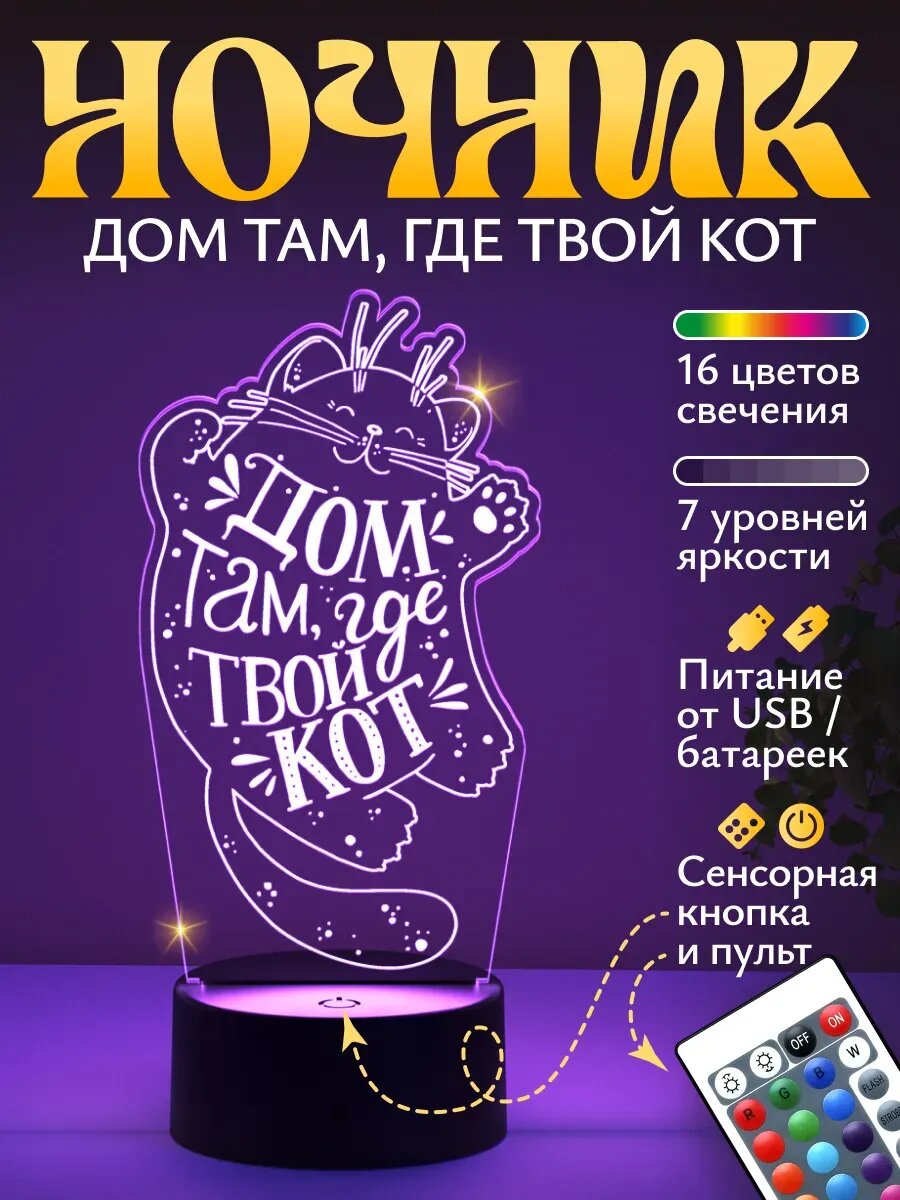 Ночник Дом, где кот!