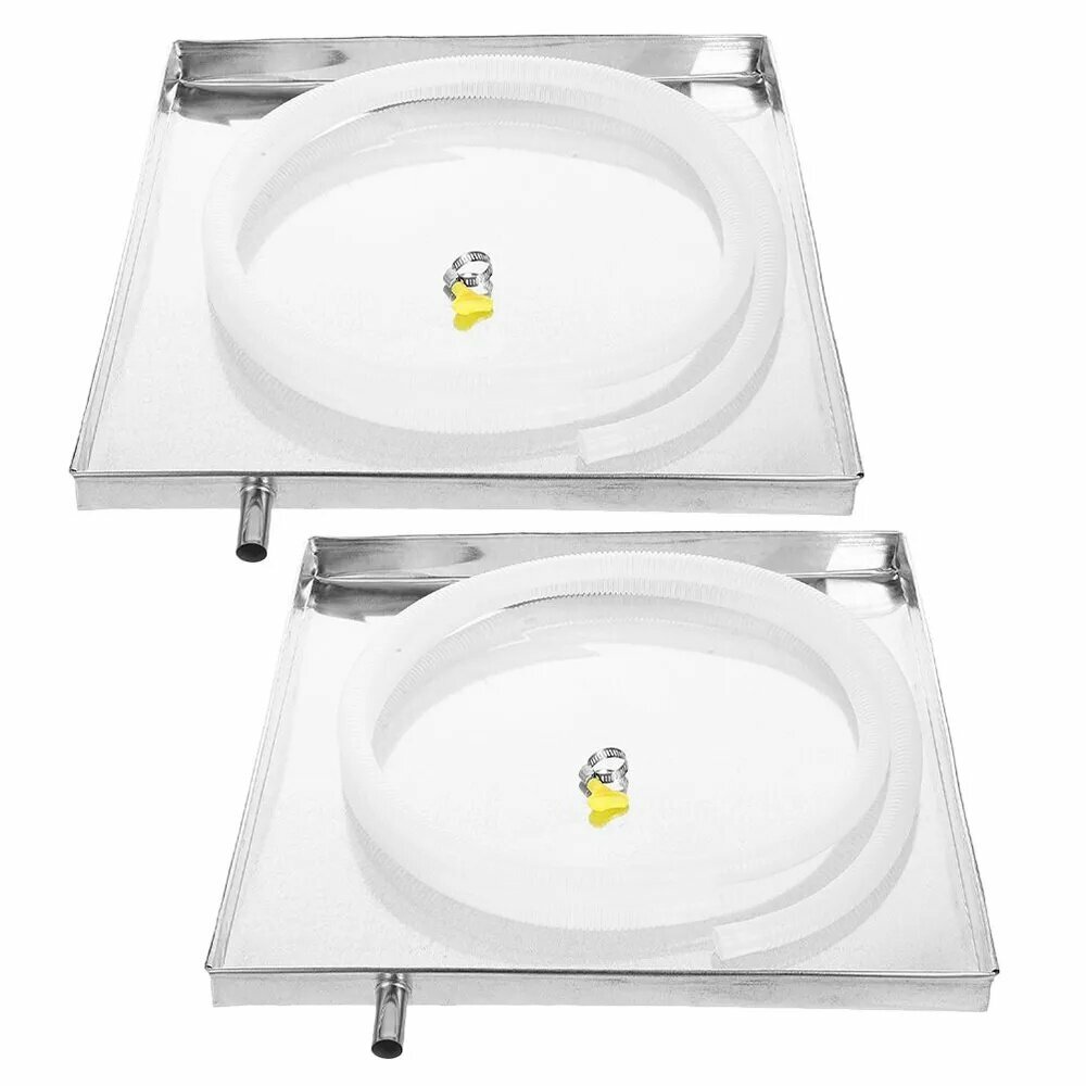 Поддон из нержавеющей стали для капель воды с дренажом для наружного блока кондиционера в комплекте из 2 штук для дома