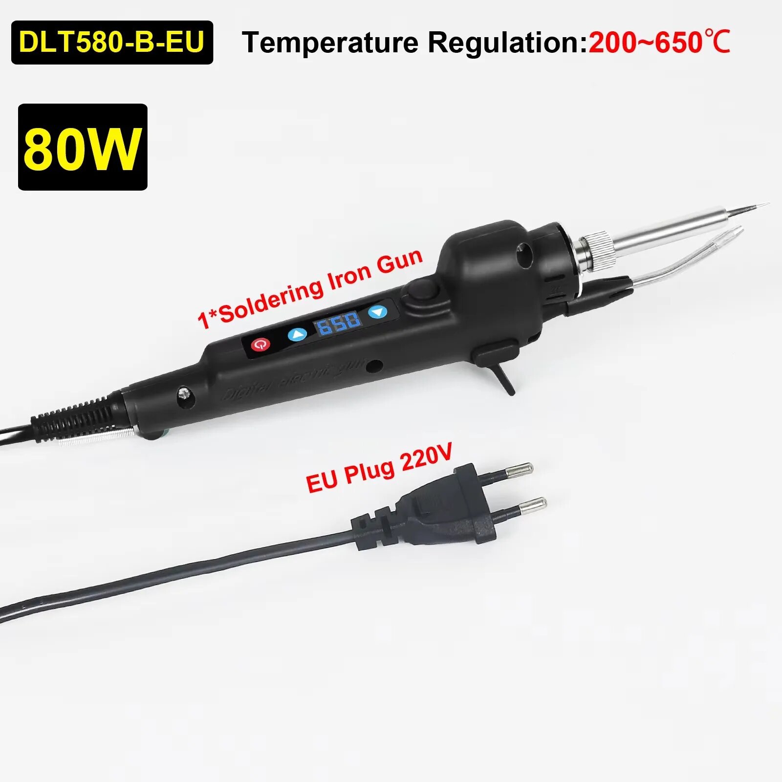 NEWACALOX 80W Цифровой Паяльник 220В DLT580-B-EU