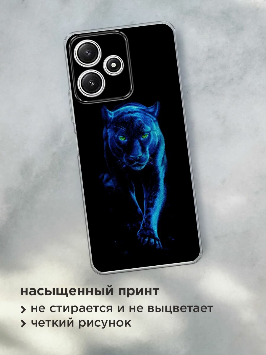Чехол на Xiaomi Redmi 12 / Сяоми Редми 12 с принтом "Пантера в лунном свете" — фото 1
