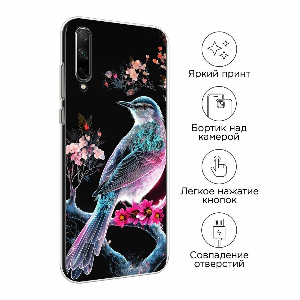 Чехол на Honor 30i / Хонор 30i с принтом "Птица на цветущем дереве" — фото 1