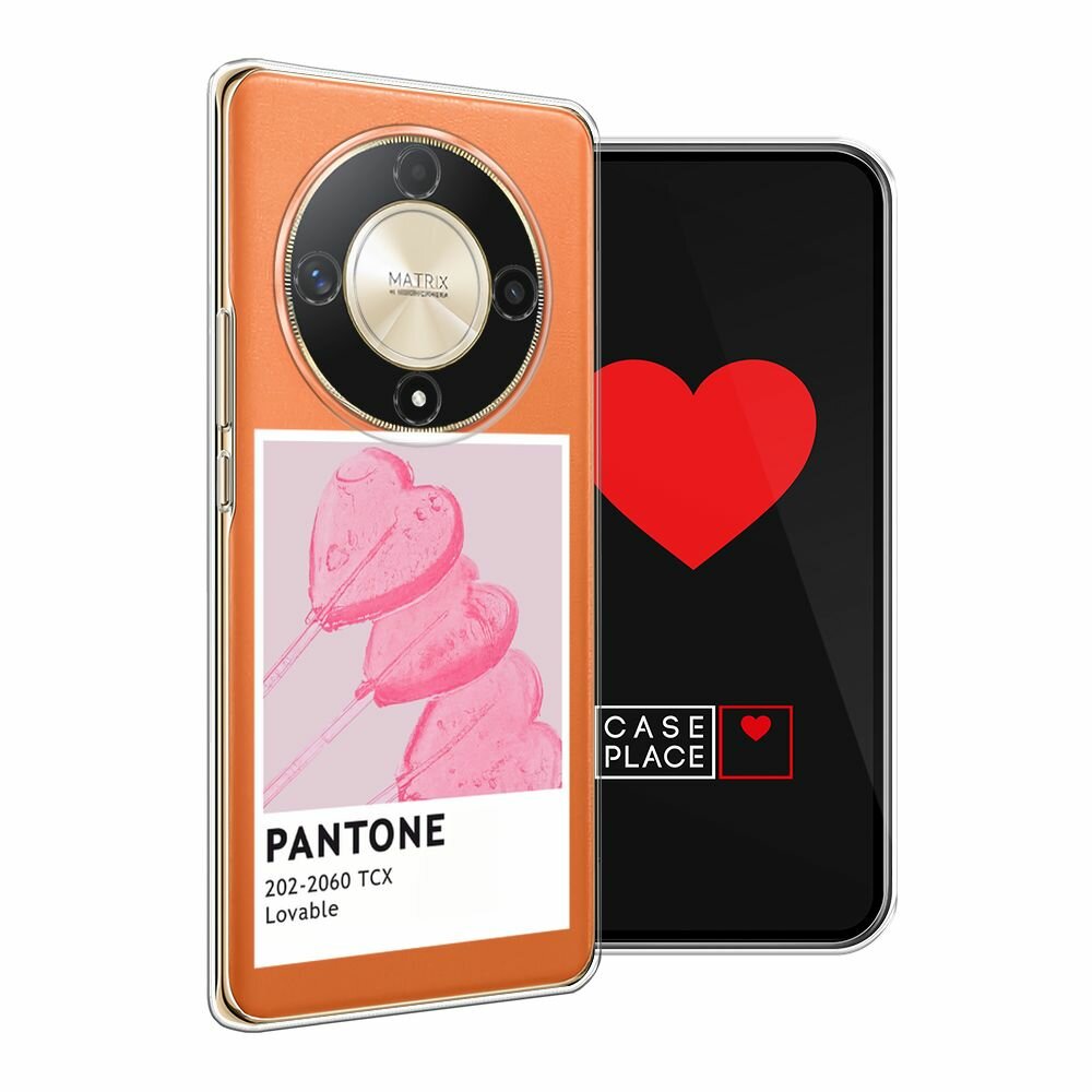 Чехол на Honor X9b / Хонор X9B с принтом "Pantone Lovable 2 - 14 февраля", прозрачный — фото 1