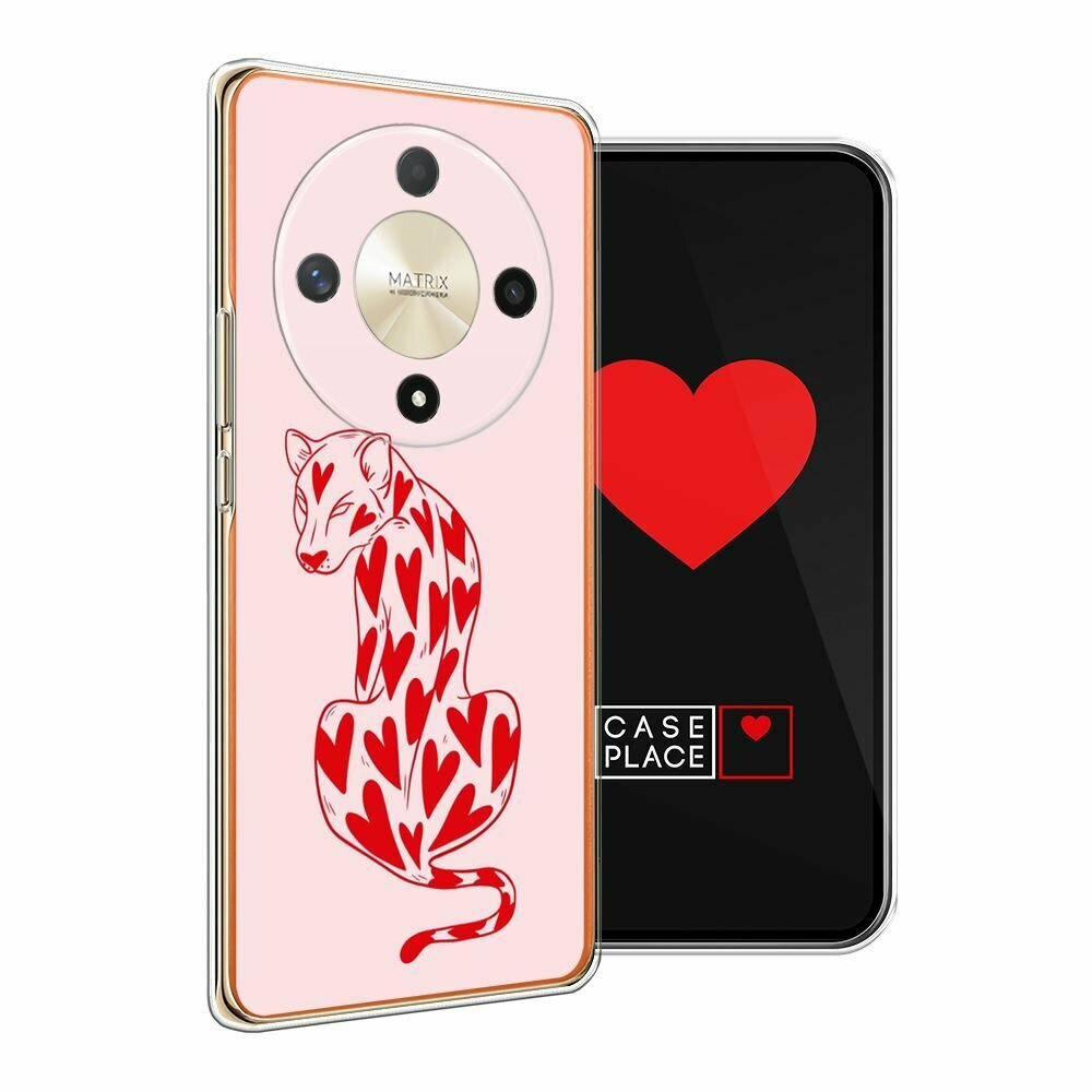 Чехол на Honor X9b / Хонор X9B с принтом "Heart panther 1 - 14 февраля" — фото 1