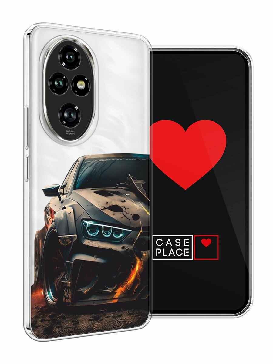 Чехол на Honor 200 Pro / Хонор 200 Про с принтом "На износ", прозрачный — фото 1