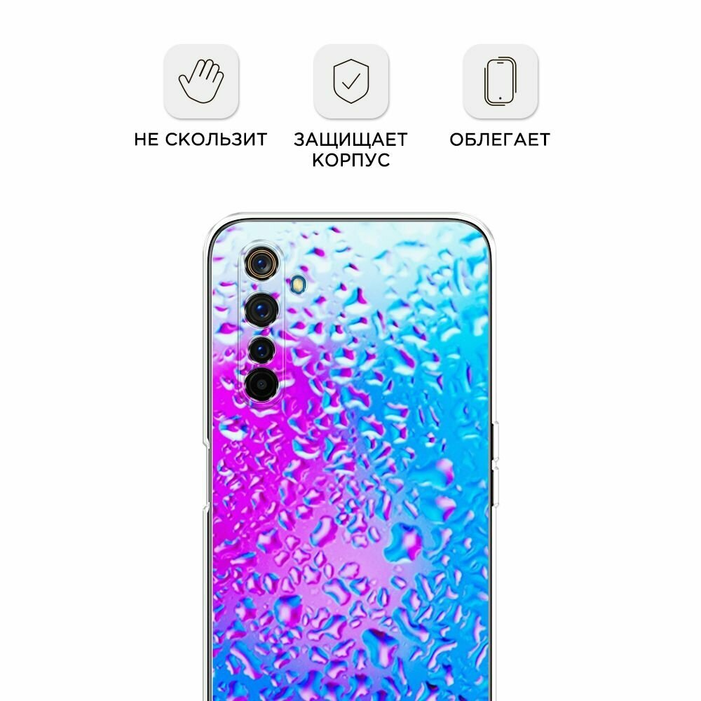 Чехол на Realme 6 Pro / Реалми 6 Про с принтом "Капли на стекле" — фото 1