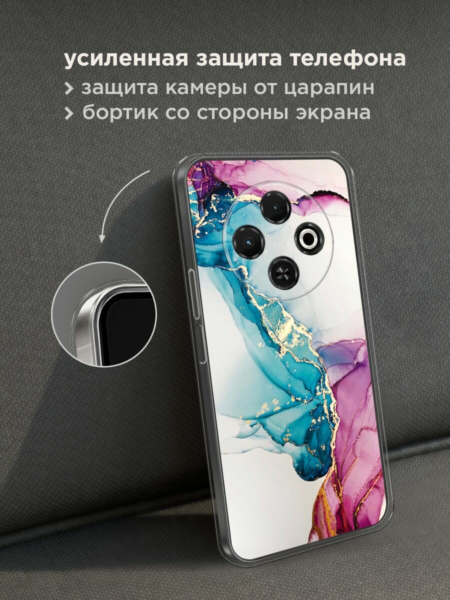 Чехол на Tecno Spark 30C / Текно Спарк 30C с принтом "Розовые разводы рисунок" — фото 1