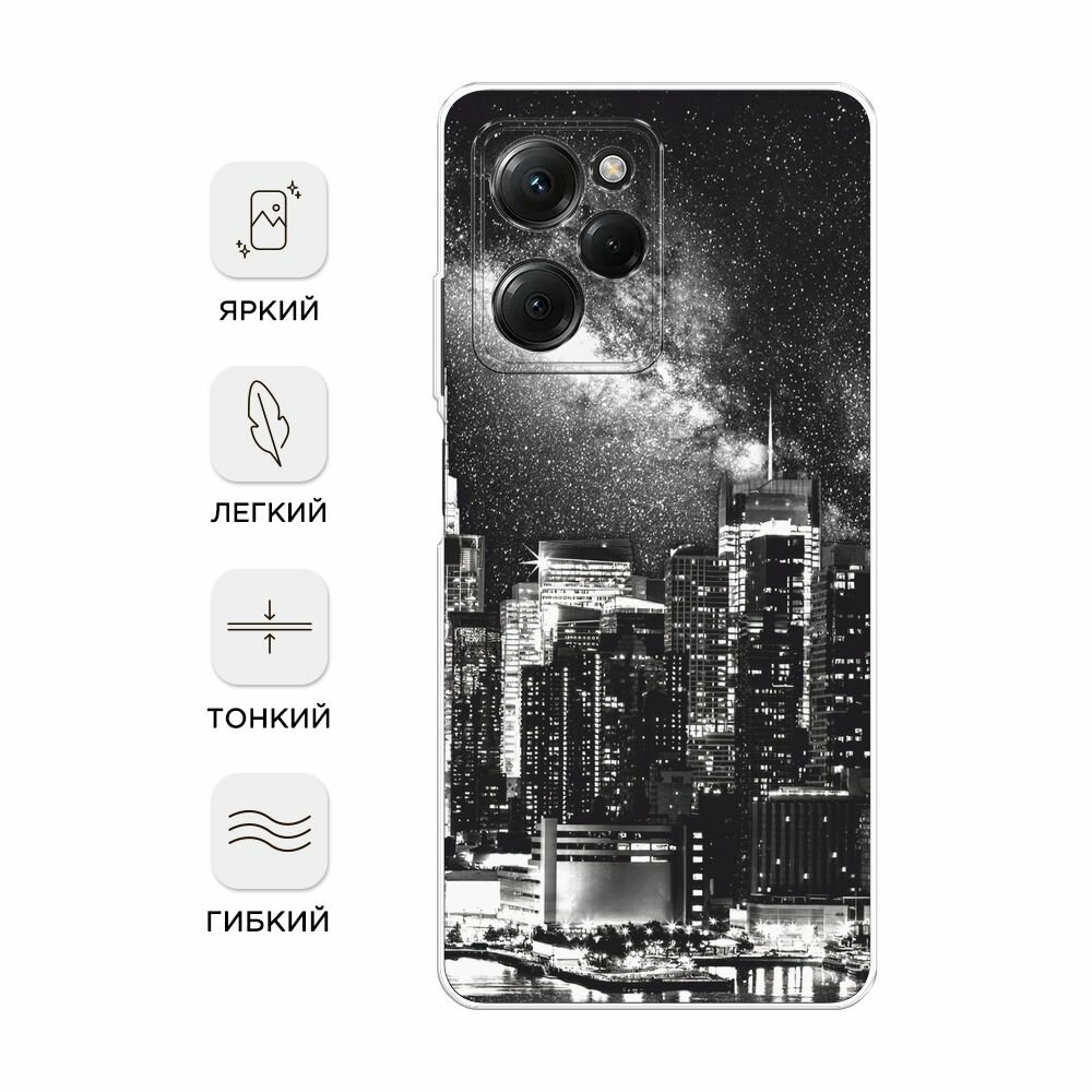 Чехол на Xiaomi Poco X5 Pro 5G / Сяоми Поко X5 Про 5G с принтом "Ночной Нью-Йорк" — фото 1