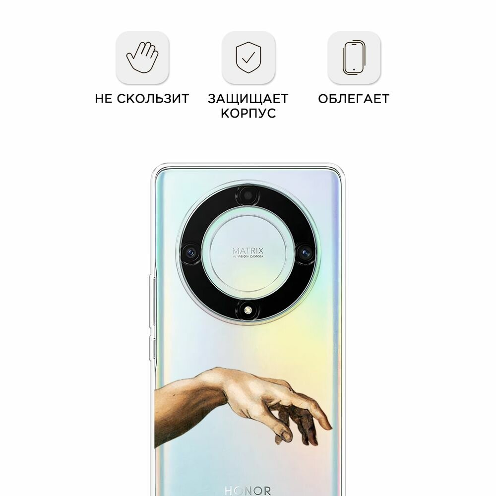 Чехол на Honor X9A / Хонор X9A с принтом Creazione di Adamo 1, прозрачный — фото 1