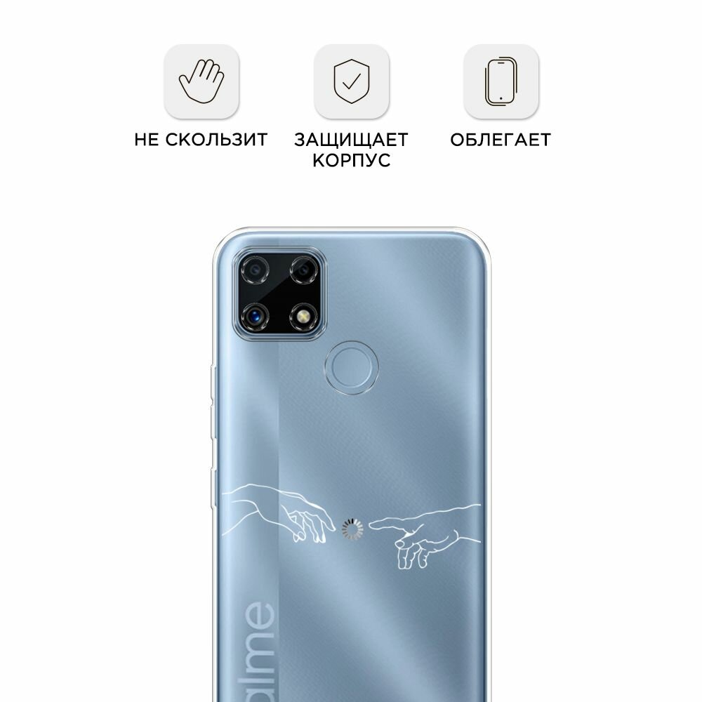 Чехол на Realme C25/C25s / Реалми С25/C25s с принтом "Загрузка творения", прозрачный — фото 1