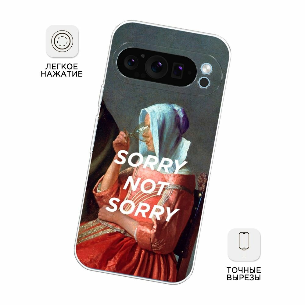 Чехол на Google Pixel 9 / Гугл Пиксель 9 с принтом sorry not sorry — фото 1