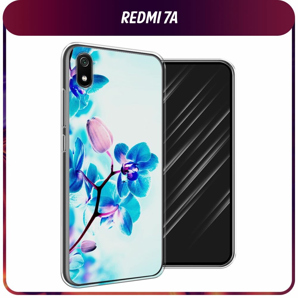 Чехол на Xiaomi Redmi 7A / Сяоми Редми 7А с принтом "Голубая орхидея"