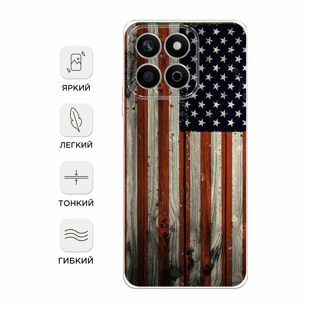Силиконовый чехол на Honor X7c / Хонор X7c с принтом США — фото 1