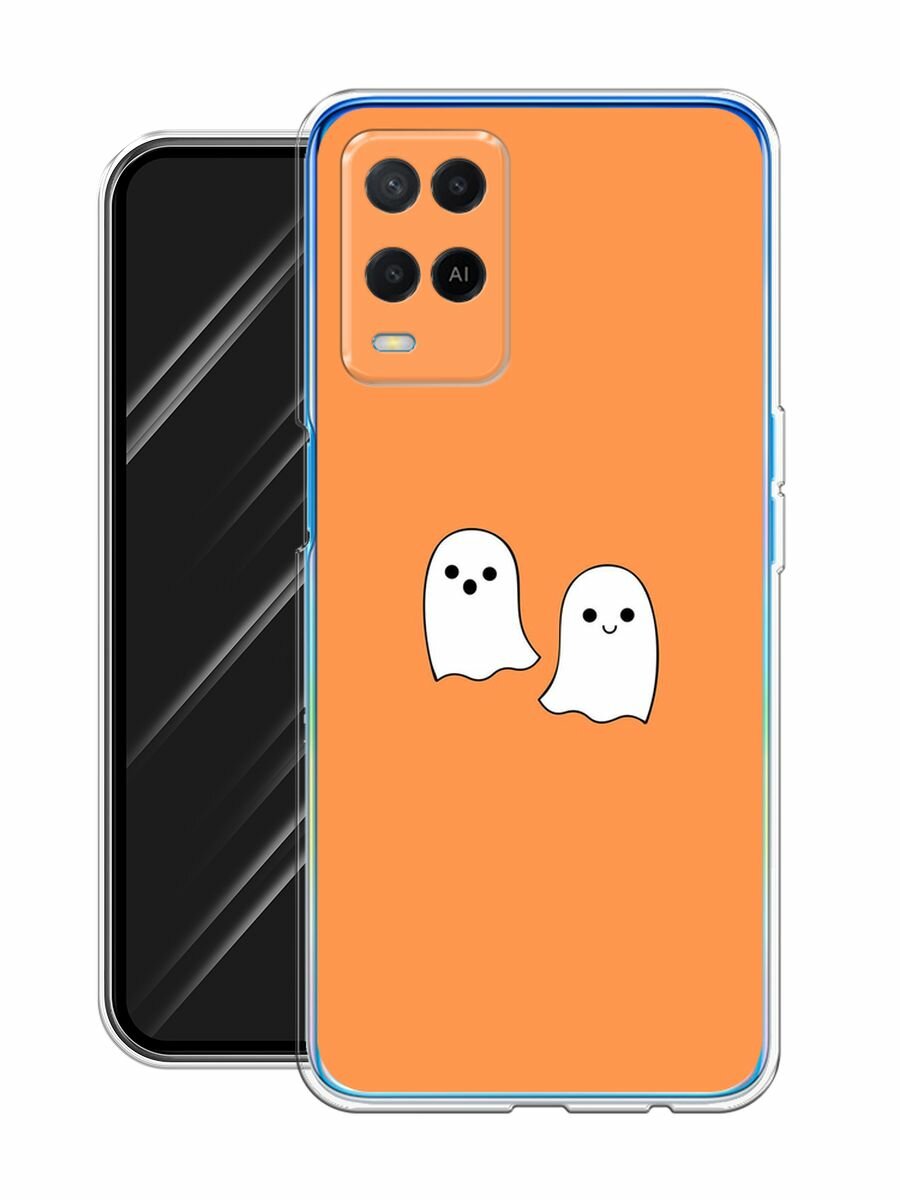 Силиконовый чехол на Oppo A54 / Оппо A54 с принтом Cute ghosts — фото 1