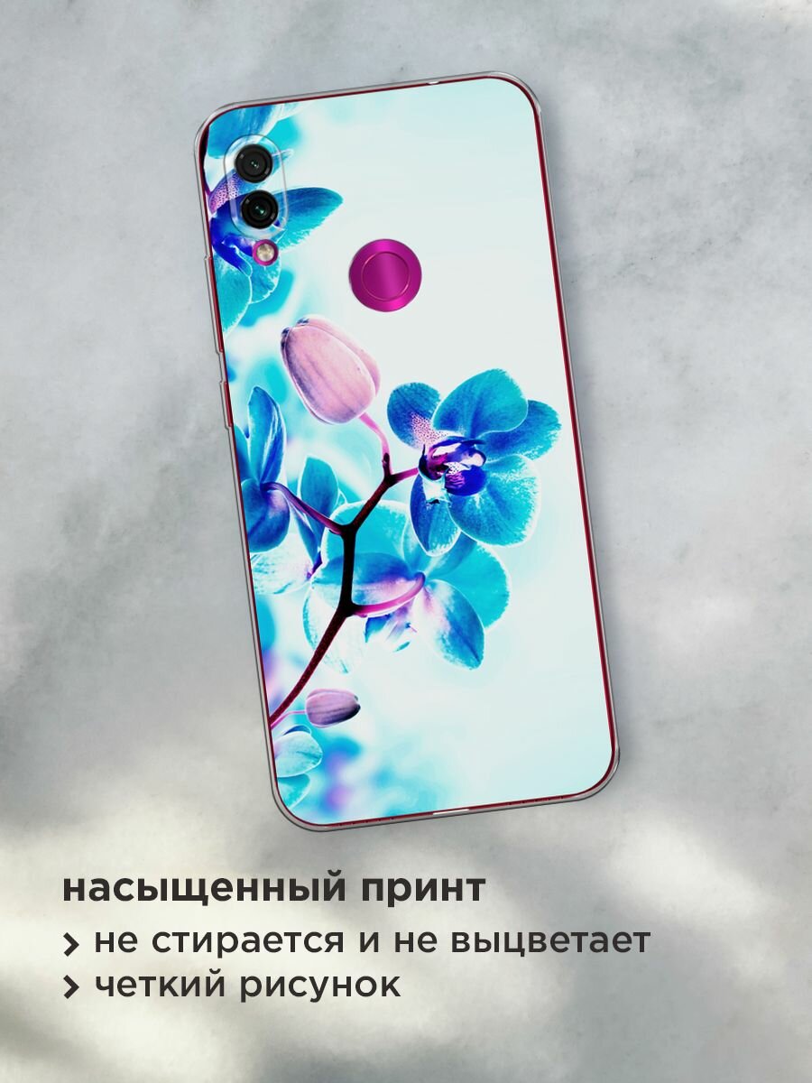 Чехол на Xiaomi Redmi Note 7 / Сяоми Редми Нот 7 с принтом "Голубая орхидея" — фото 1