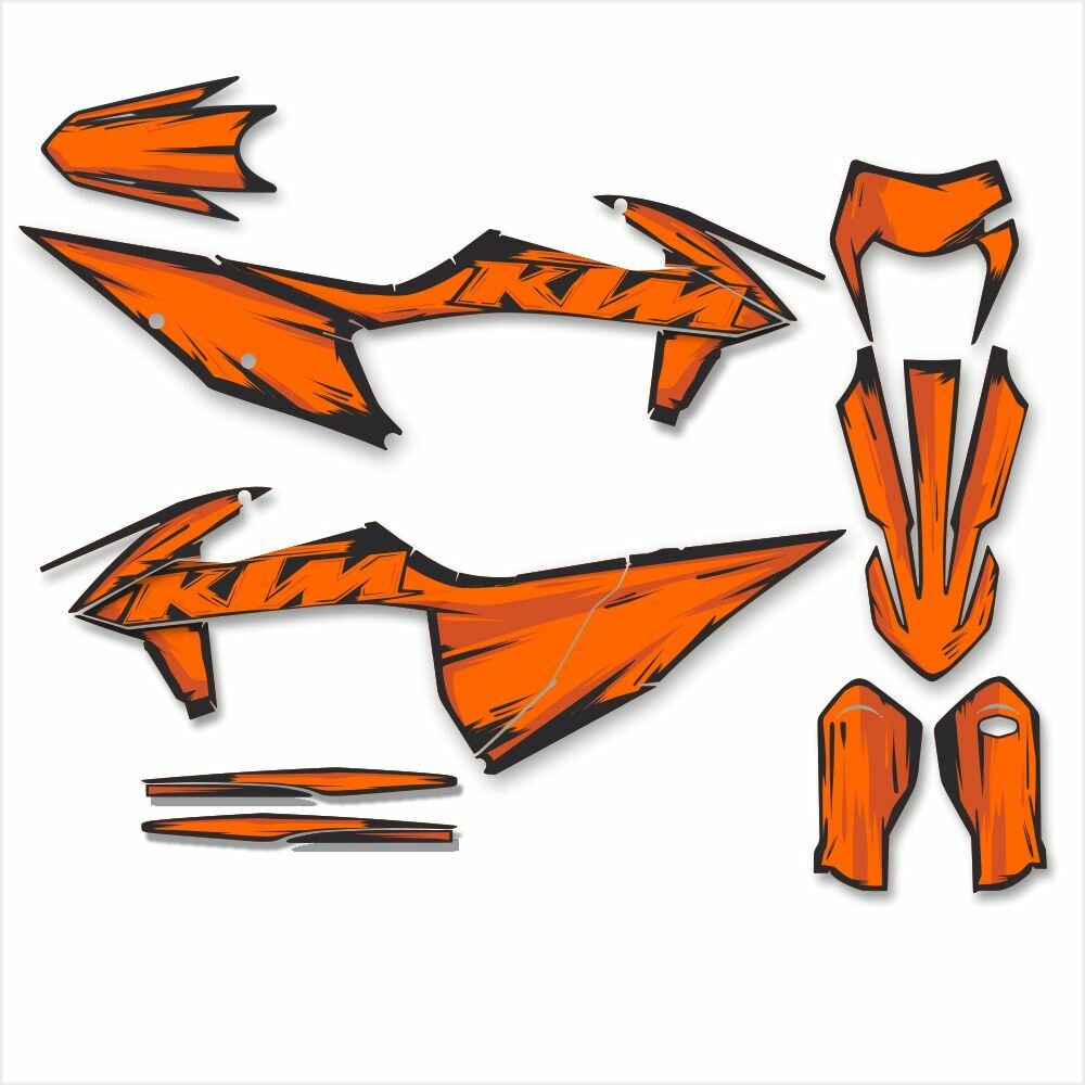 Комплект толстых наклеек для эндуро KTM EXC 2020-2023г.