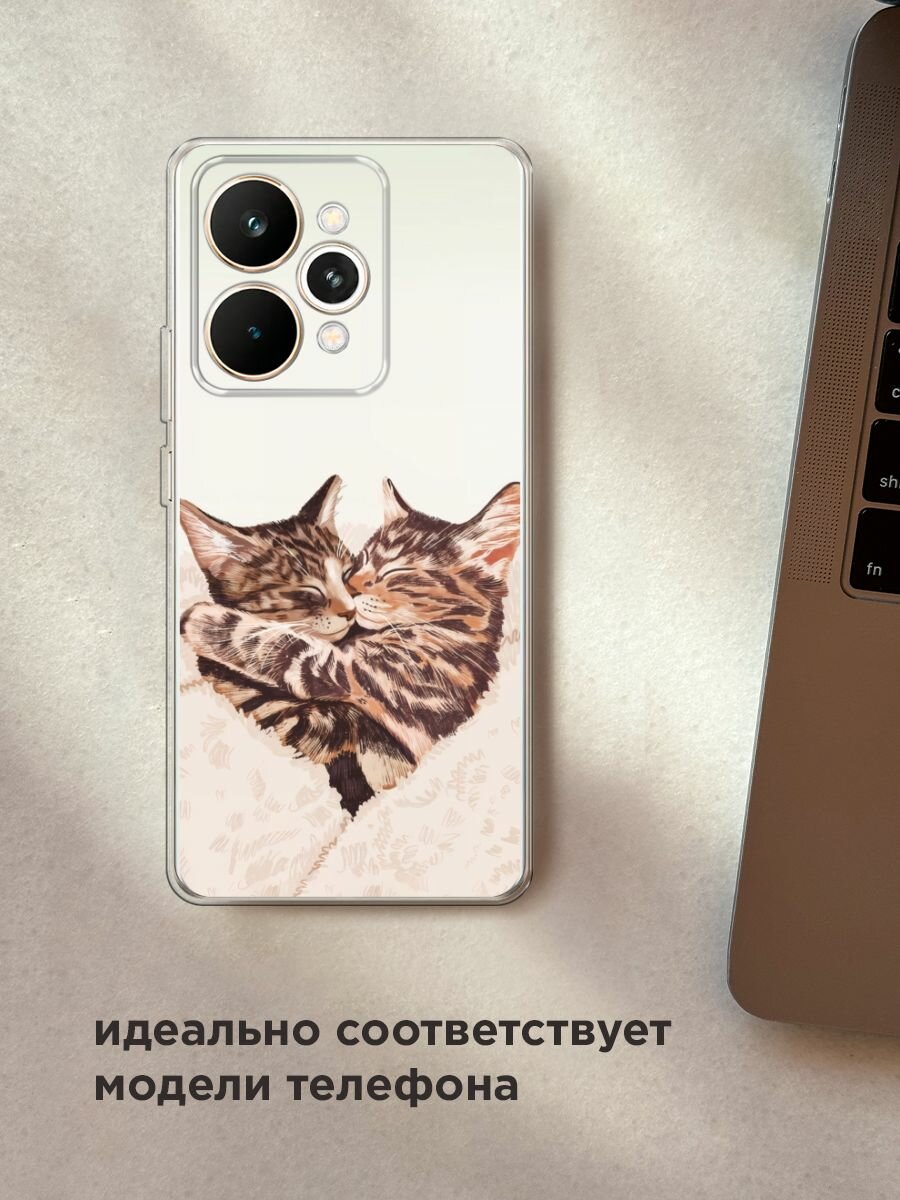 Чехол на Realme 15 Pro / Реалми 15 Про с принтом "Влюбленные котейки - 14 февраля" — фото 1