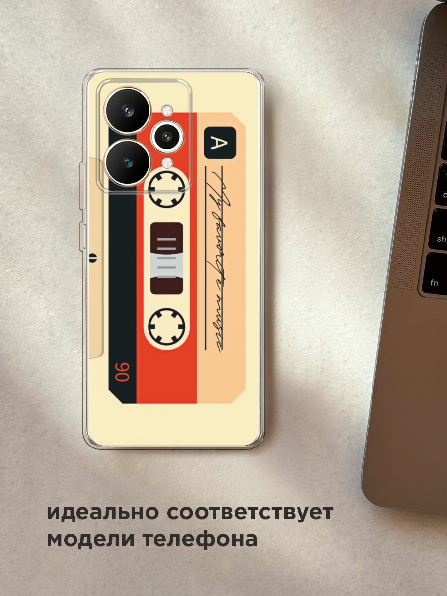 Силиконовый чехол на Realme 15 / Реалми 15 с принтом "Бежевая кассета" — фото 1